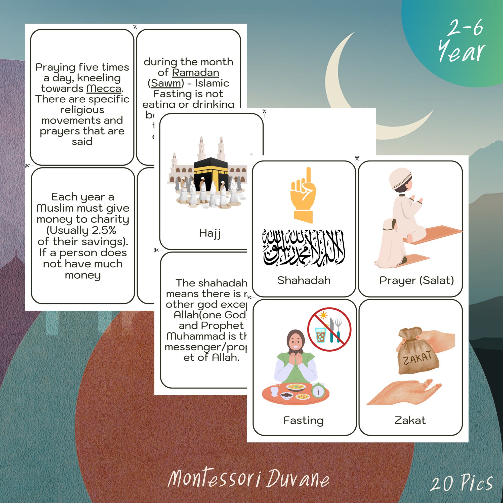 5 Pillars of Islam Islamic Flashcards & Lesson Ideas for Muslims ...