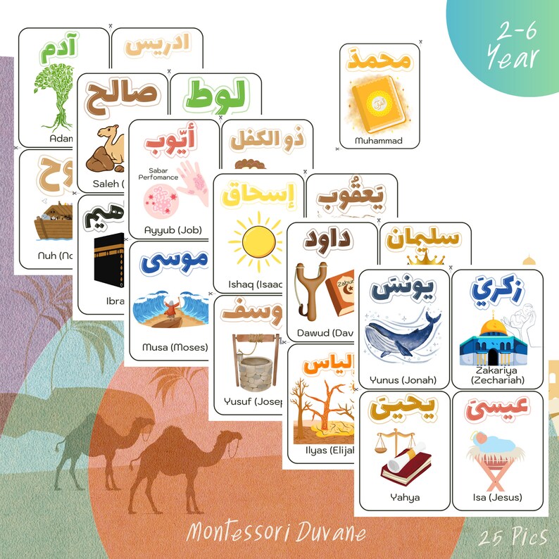 25 Prophets of Islam Flash Cards, Printable Prophets of Islam, Prophets ...