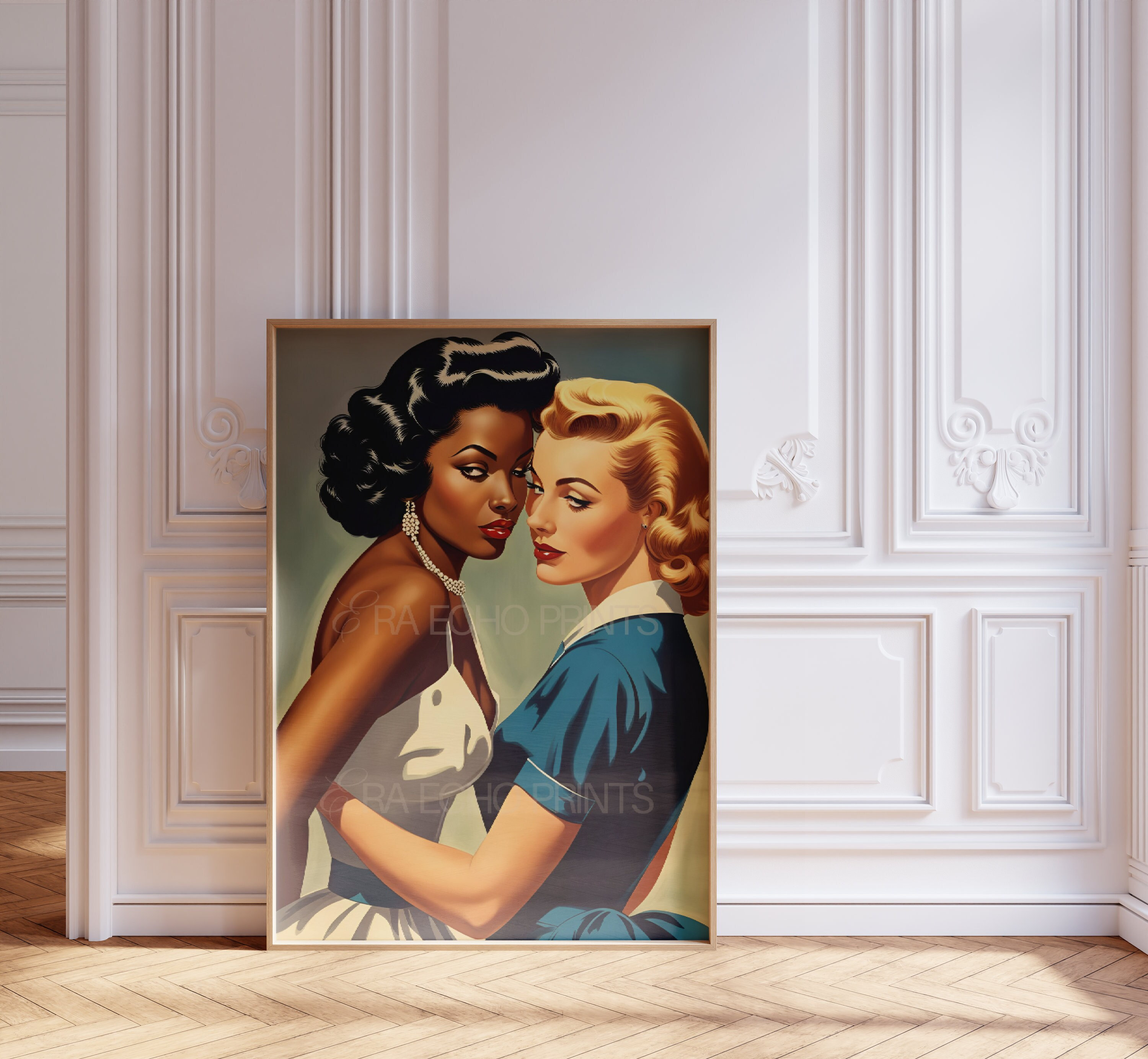Elegant Lesbian Art Print 1950 s Vintage Glamour Captures The Beauty elegant-lesbian-art-print-1950-s-vintage-glamour-captures-the-beauty
