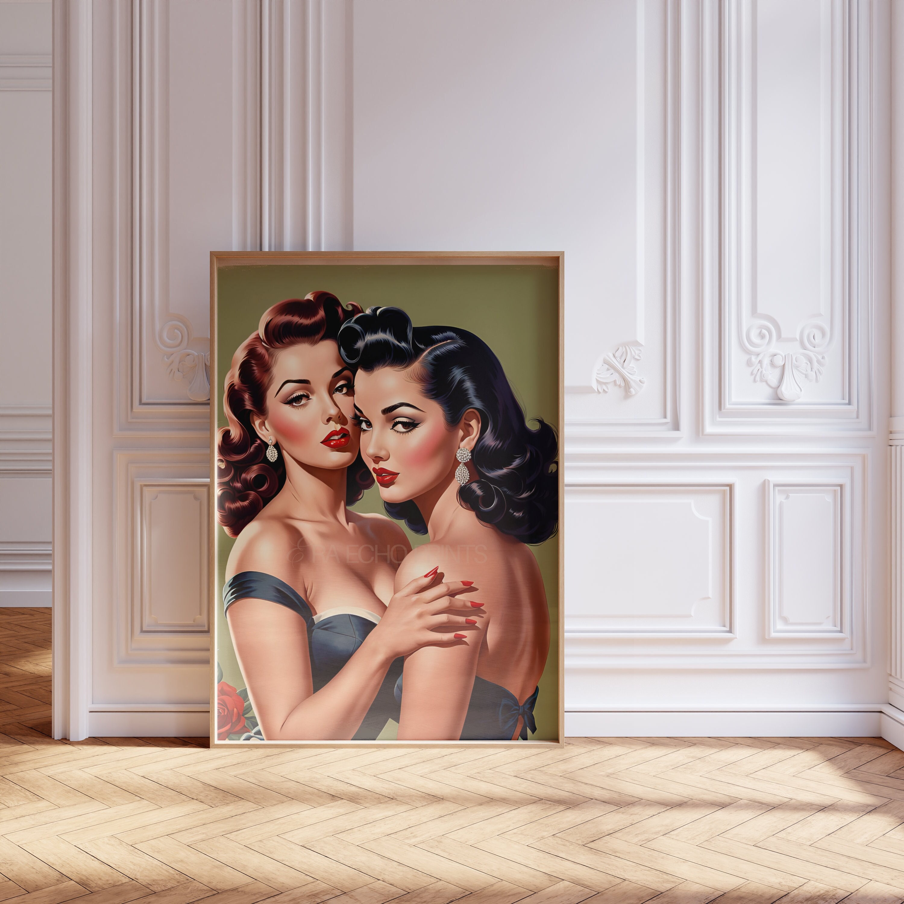 Vintage Glamour Lesbian Art Print Stunning Latinas In 1950 S Pin Up