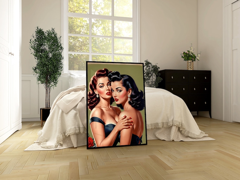 Vintage Glamour Lesbian Art Print Stunning Latinas In 1950 S Pin Up