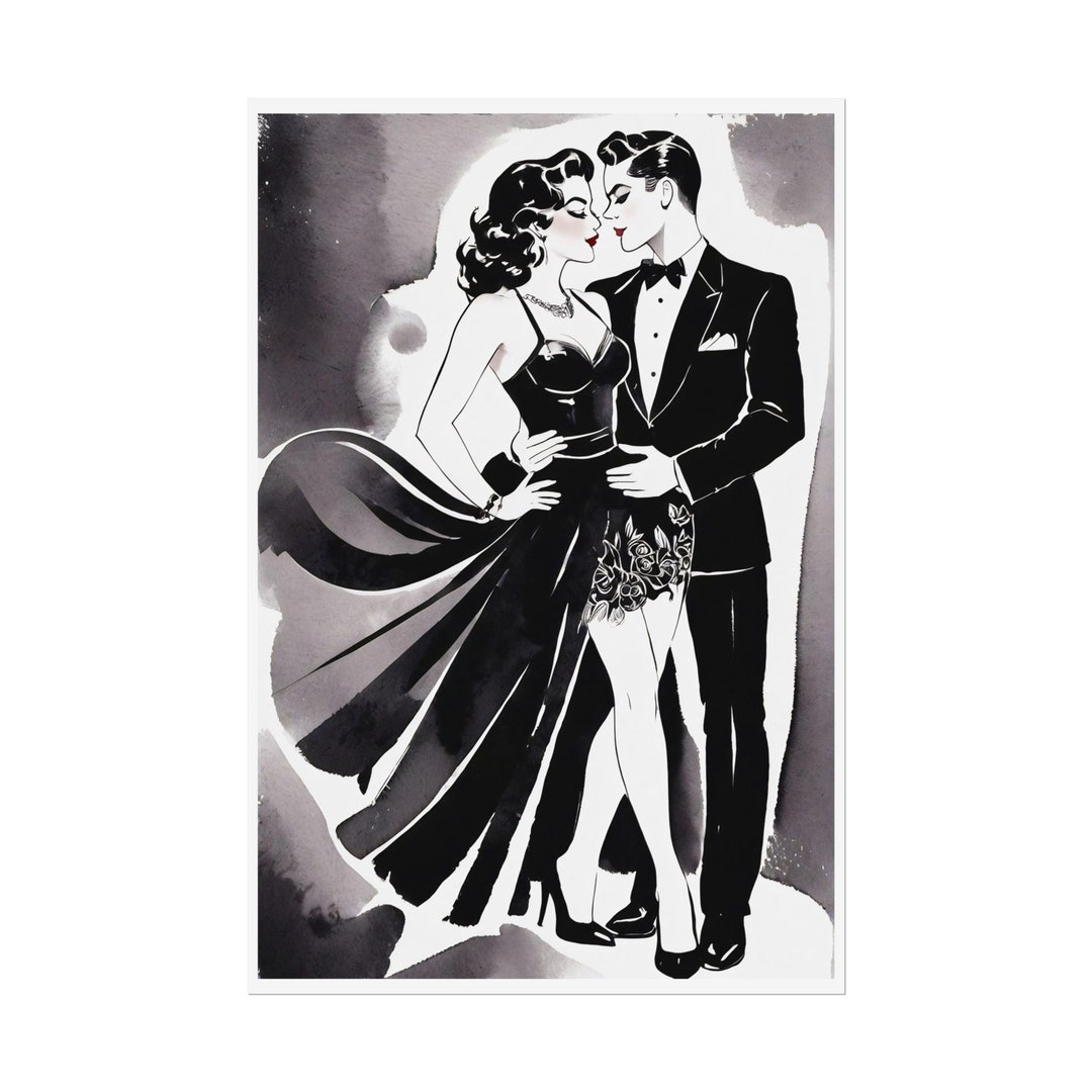 Butch Femme Art, Lesbian Couple Illustration, LGBTQ Wall Art, Sapphic ...