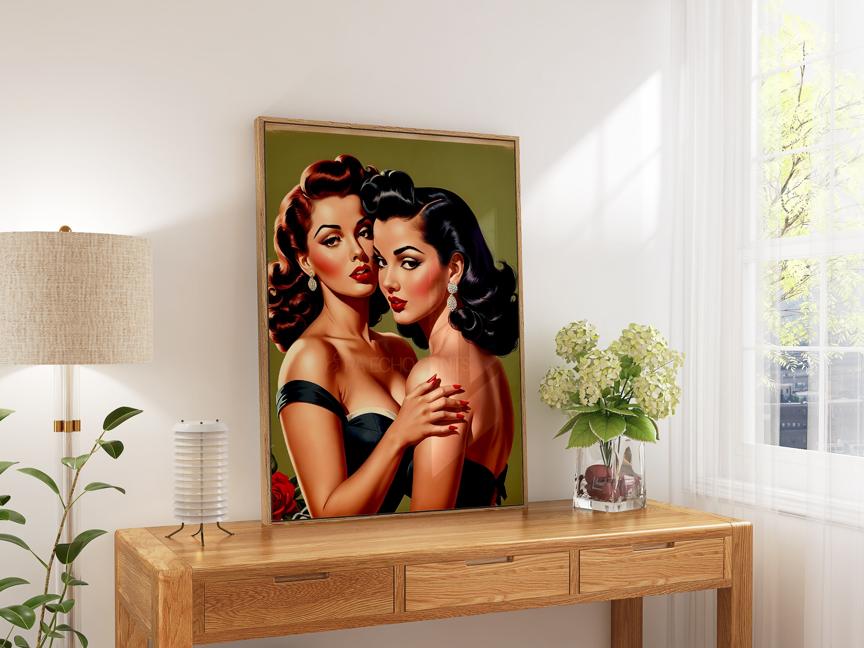 Vintage Glamour Lesbian Art Print Stunning Latinas In 1950 S Pin Up