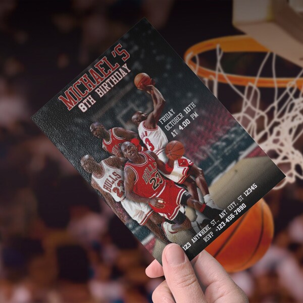 Michael Jordan Birthday Invitations - Etsy