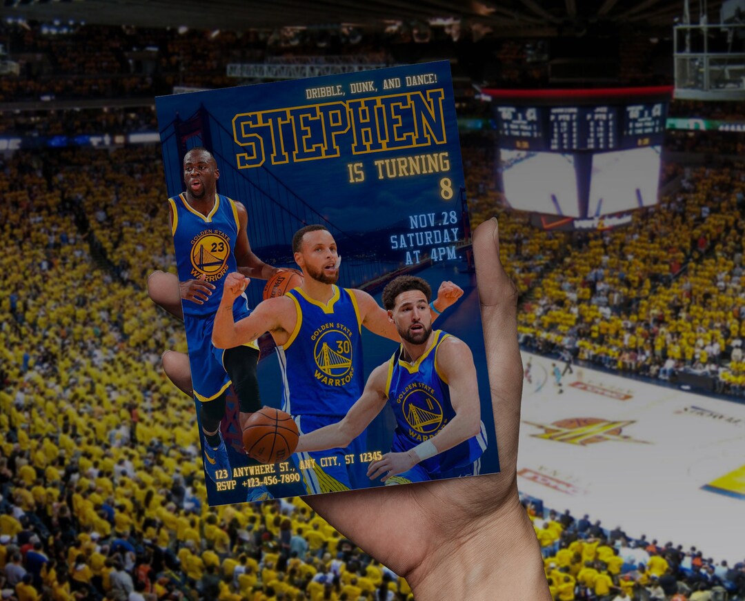 Basketball Stars Birthday Invitation Golden State Warriors Draymond ...