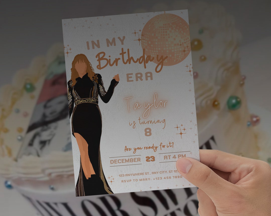 Printed Pop Singer Taylor Birthday Party Girl Invitation Swift Physical ...