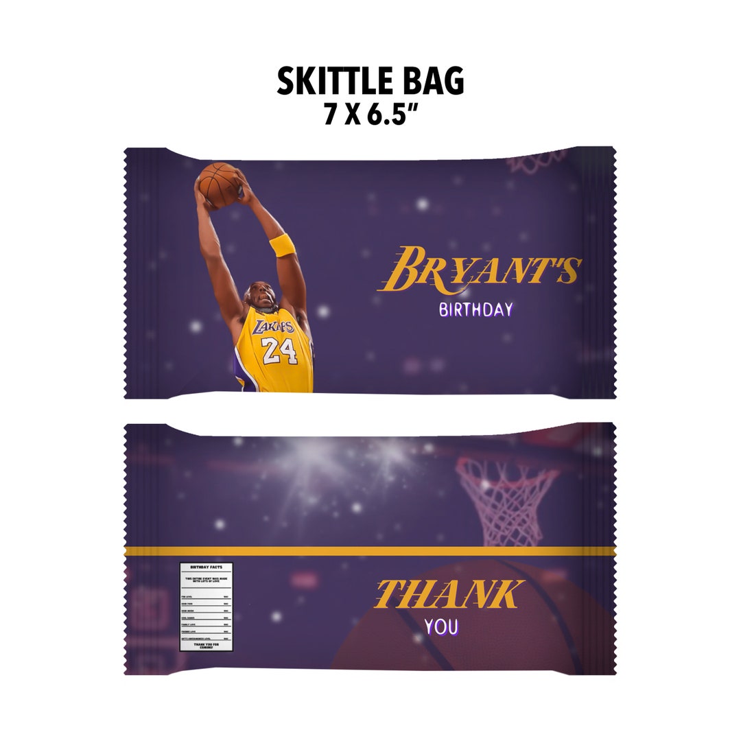 Kobe Bryant Birthday Lakers Basketball Multicolored Candy Bags Only ...