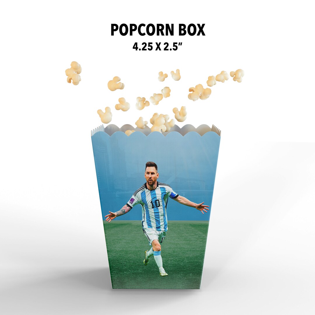 Messi Happy Birthday Popcorn Box Only Includes the Popcorn Favor Box ...