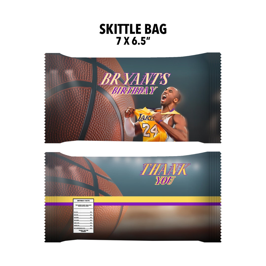 Kobe Bryant Birthday Lakers Basketball Multicolored Candy Bags Only ...