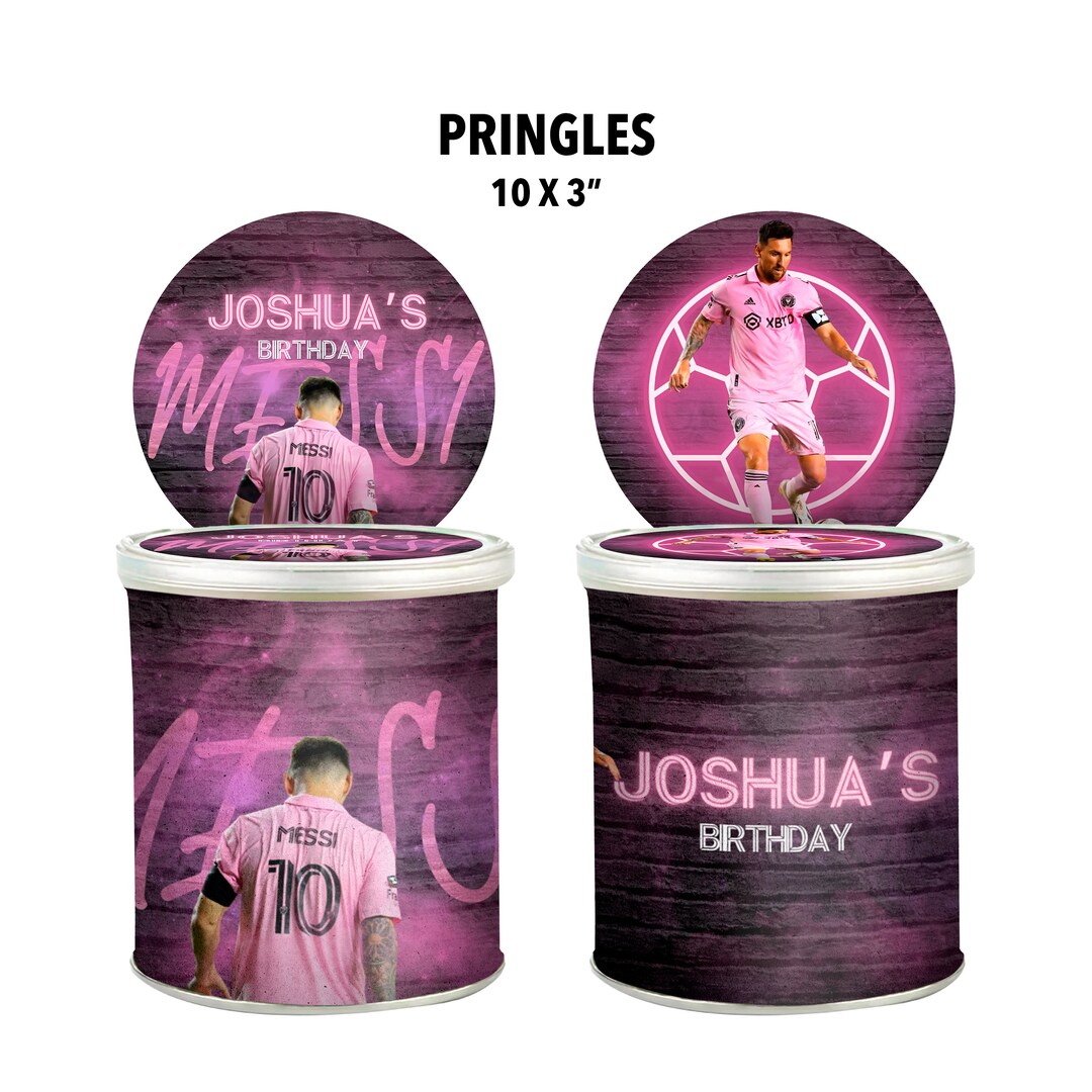 Messi Birthday Argentina Soccer Theme Potato Snack Can 1.3oz Only ...