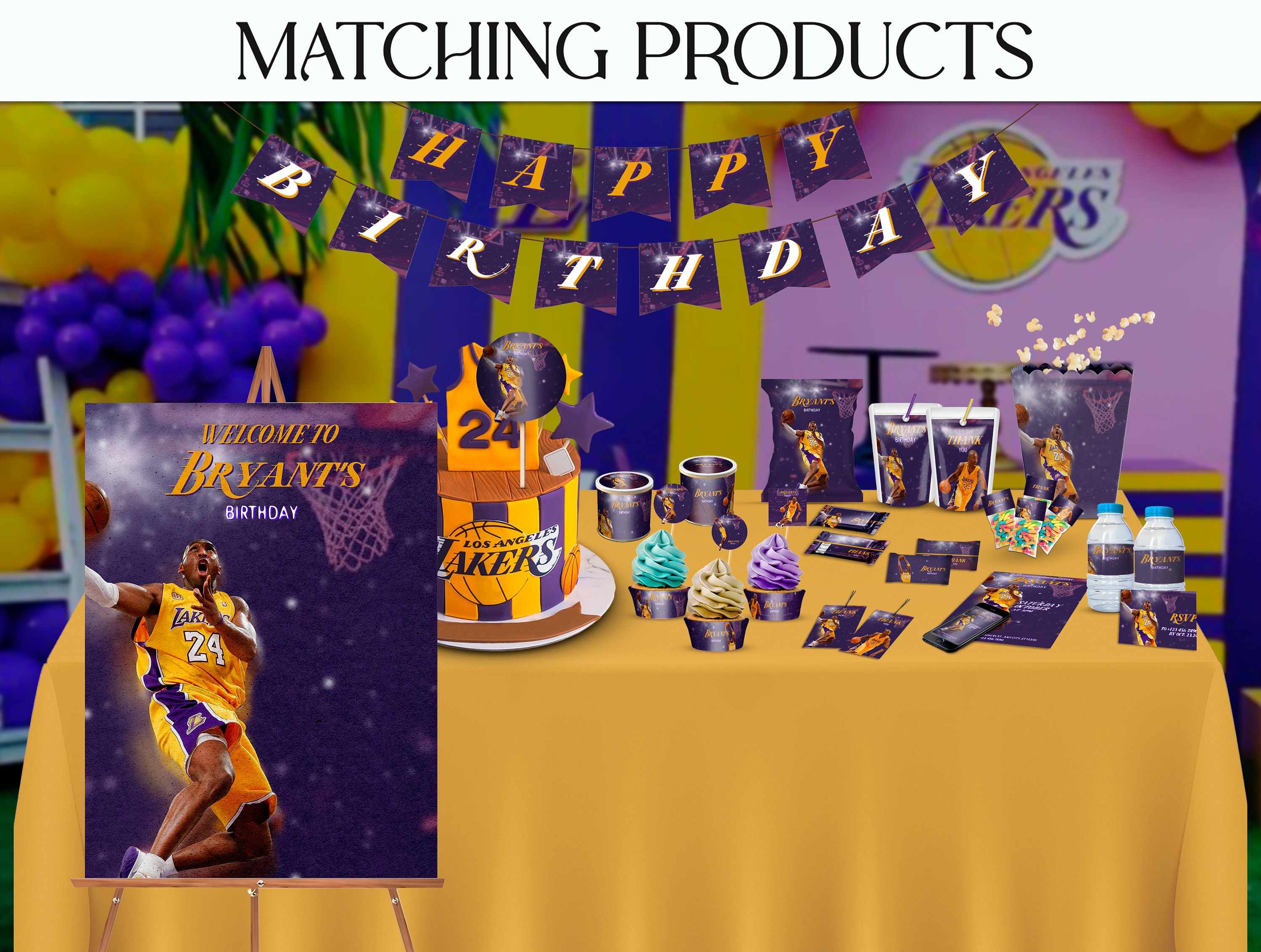 Kobe Bryant Birthday Lakers Basketball Multicolored Candy Bags Only ...