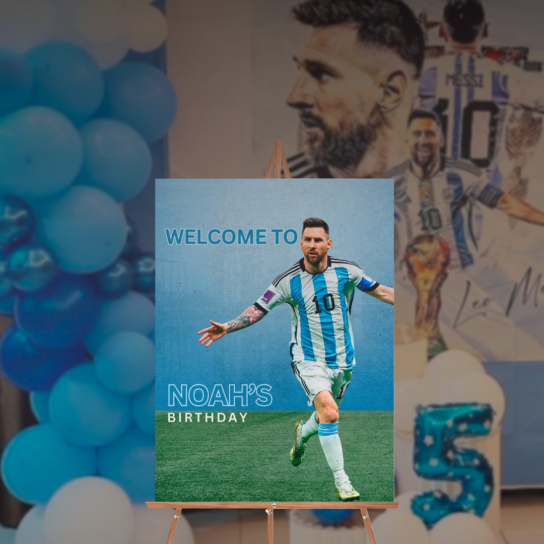 Messi Happy Birthday Welcome Sign Only Includes the Welcome Sign ...