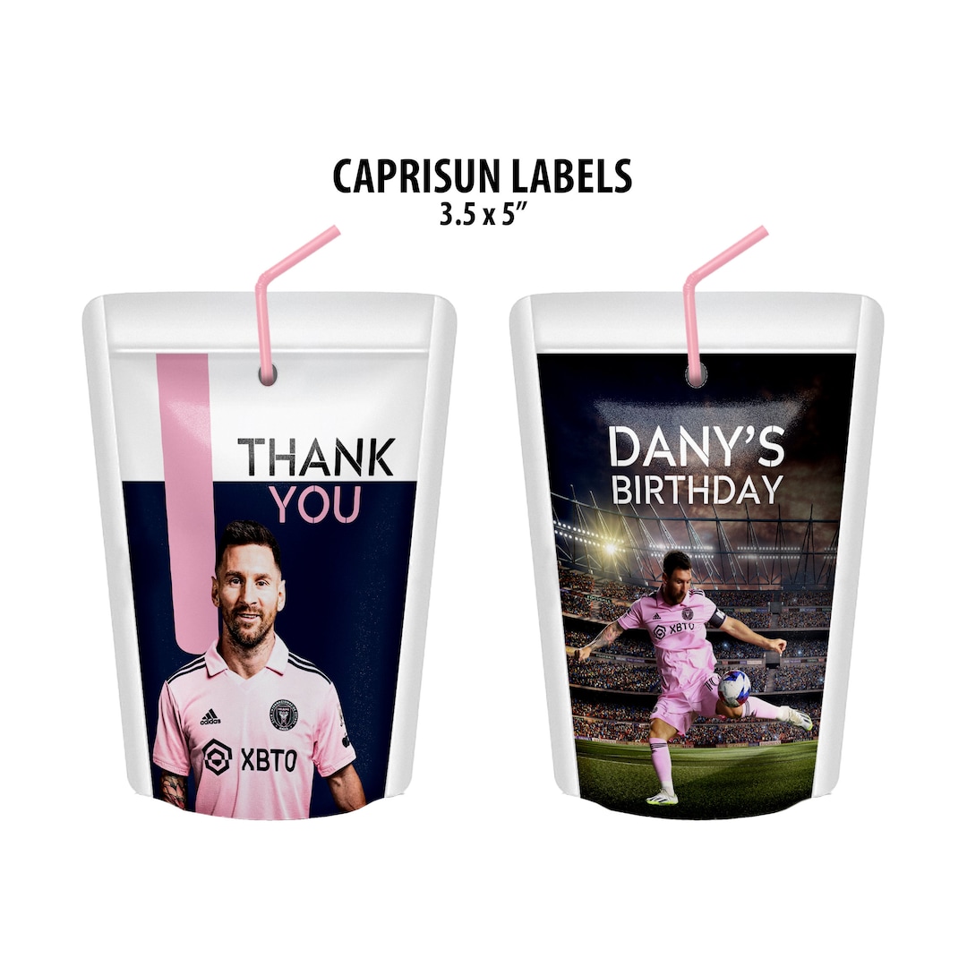 Messi Birthday Miami Soccer Fruit Juice Labels Only Includes the Fruit ...