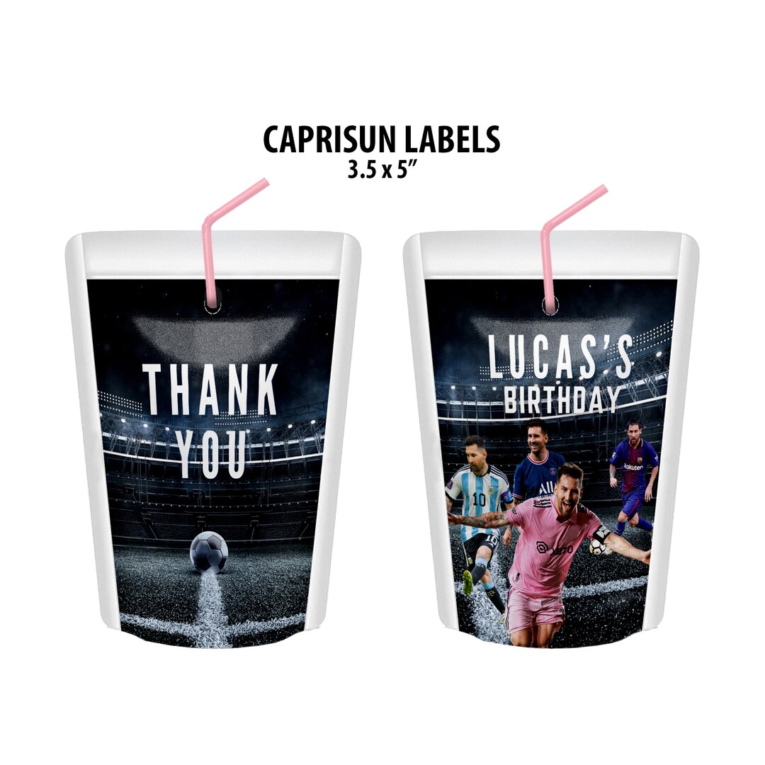 Messi Birthday Argentina Soccer Fruit Juice Labels Only Includes the ...