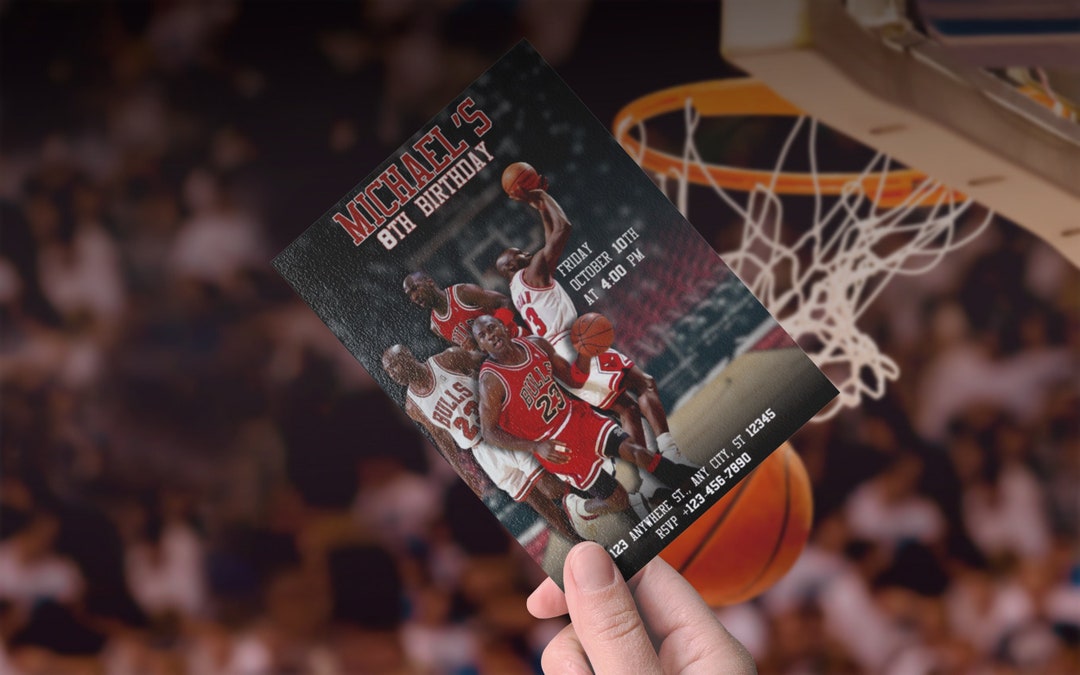 Michael Jordan Birthday Invitation, Jordan Invite, Chicago Bulls Theme ...