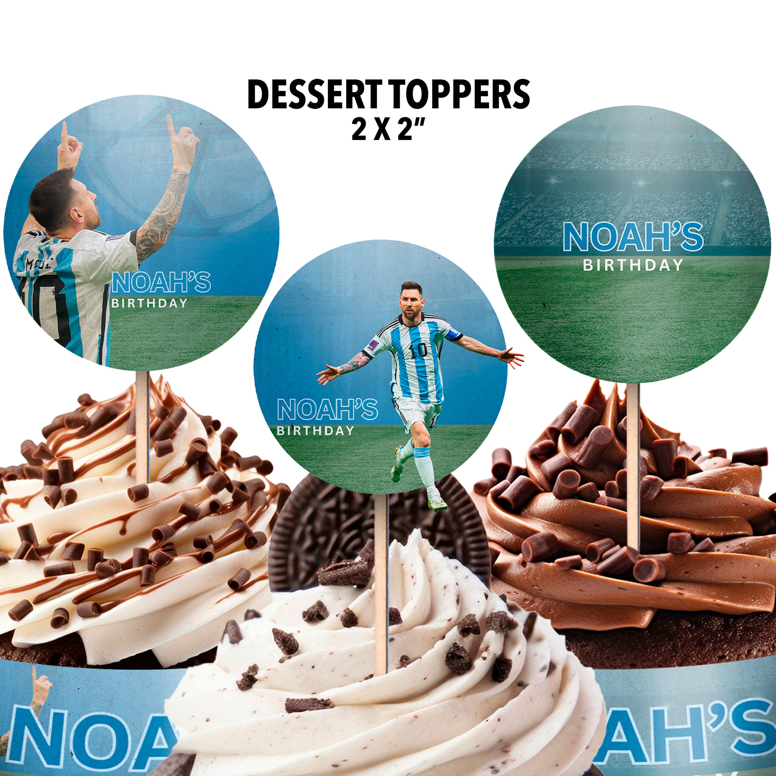Messi Happy Birthday Cupcake Toppers Only Includes the Cupcake Toppers ...