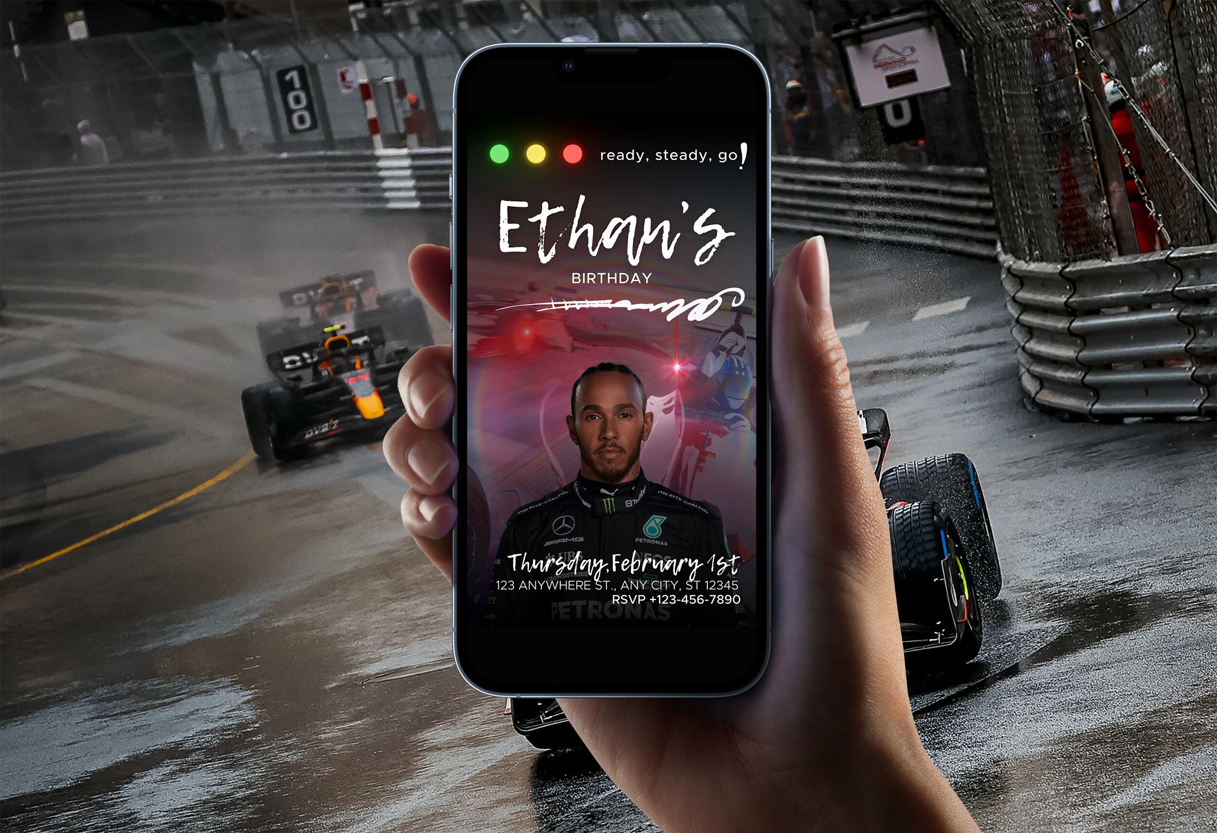 Lewis Hamilton Birthday Invitation, Hamilton Invite, F1 Racing, Formula ...