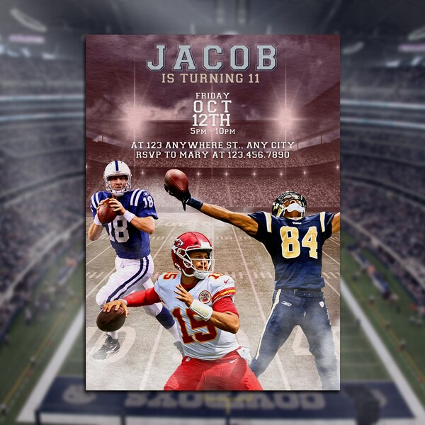 Nfl Bday Card - Etsy