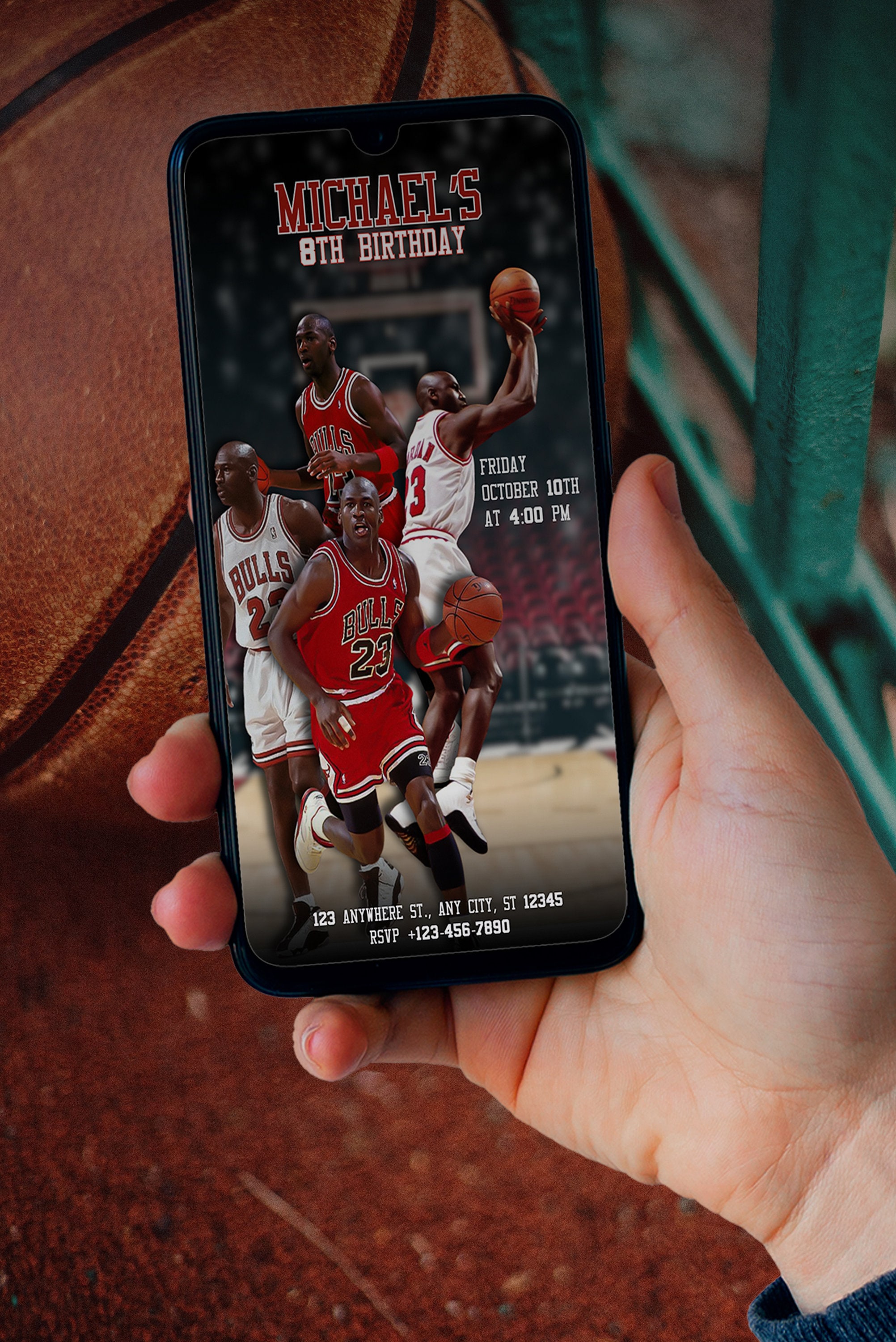 Michael Jordan Birthday Invitation, Jordan Invite, Chicago Bulls Theme ...