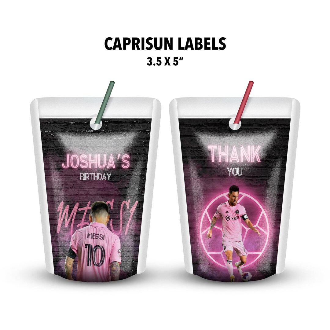 Messi Birthday Argentina Soccer Fruit Juice Labels Only Includes the ...