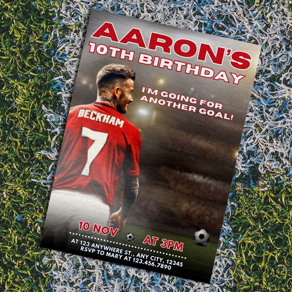 Manchester United Party Invitation - Etsy