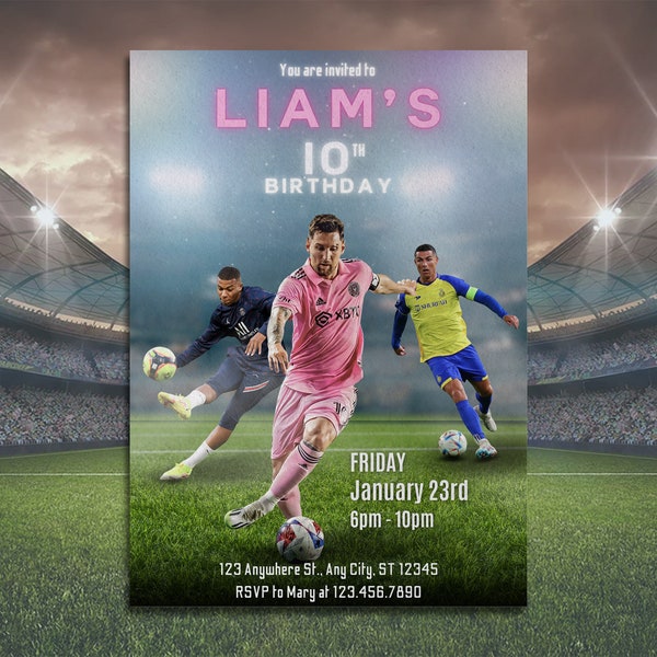 Mbappe Birthday Party Invitation - Etsy