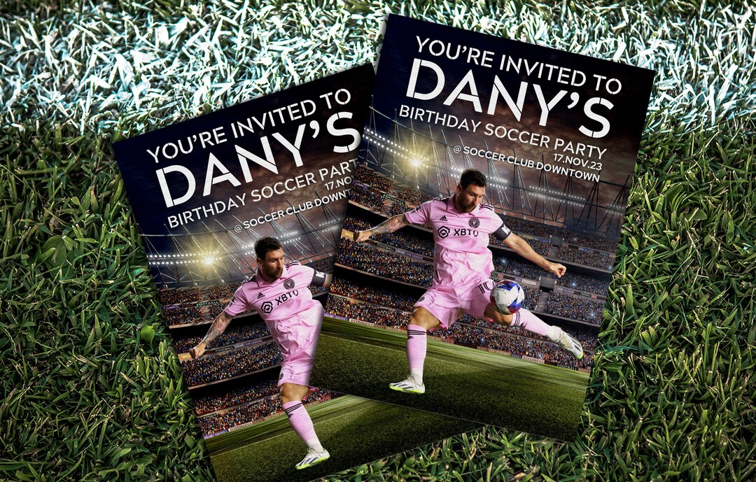 Invitación de cumpleaños de Messi invitación de Messi tema - Etsy México