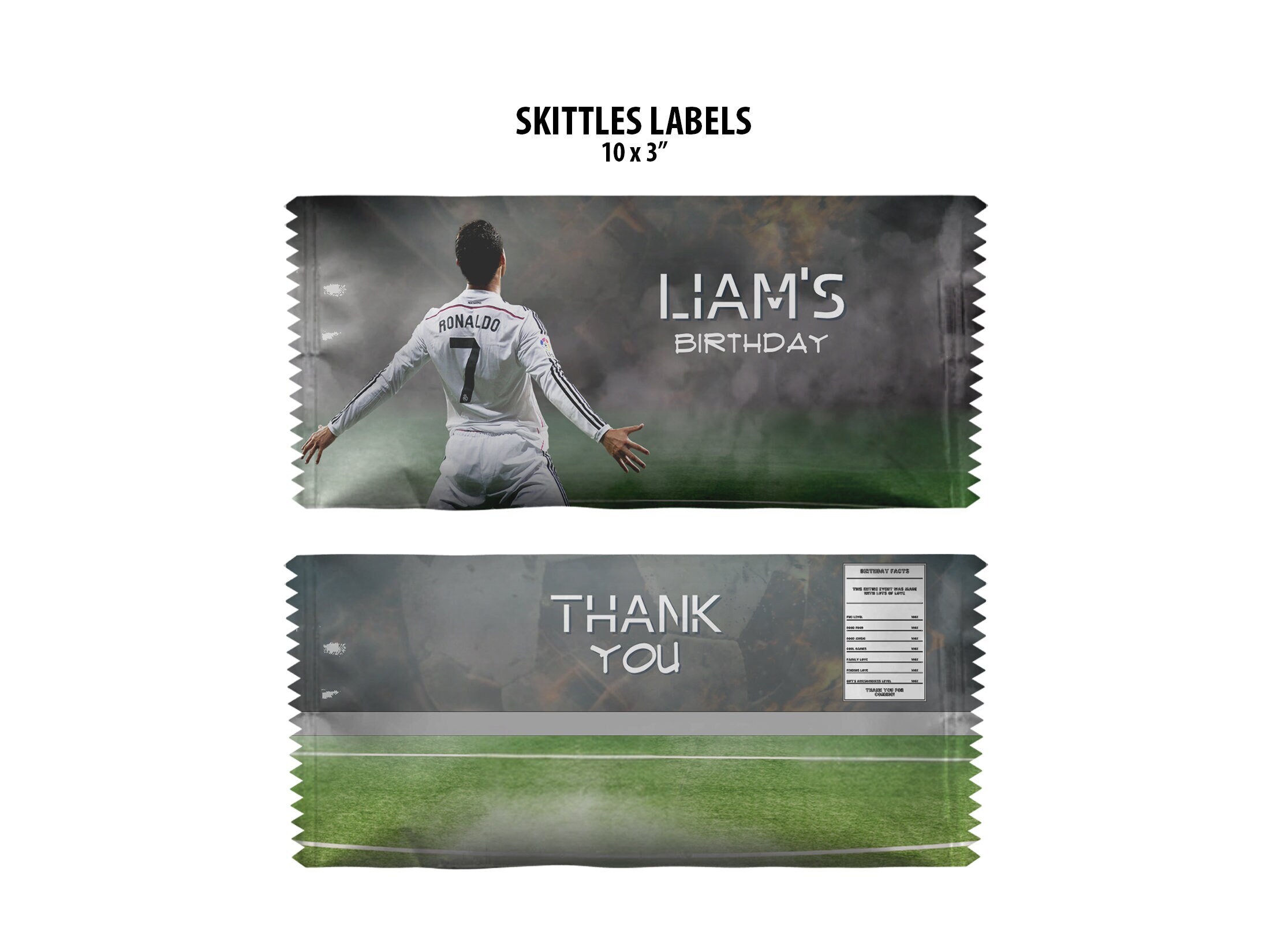 Cristiano Ronaldo CR7 Soccer Multicolored Candy Bags Only Includes the ...