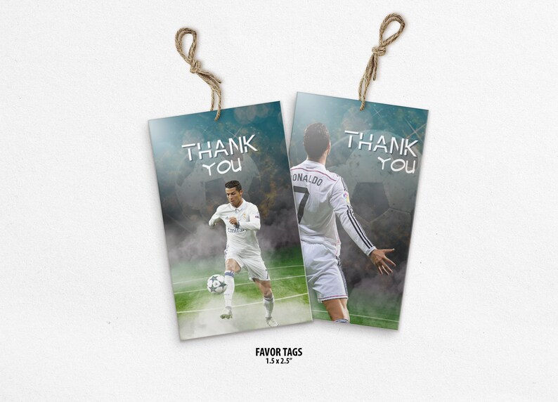 Cristiano Ronaldo CR7 Real Madrid Happy Birthday Favor Tags Only ...