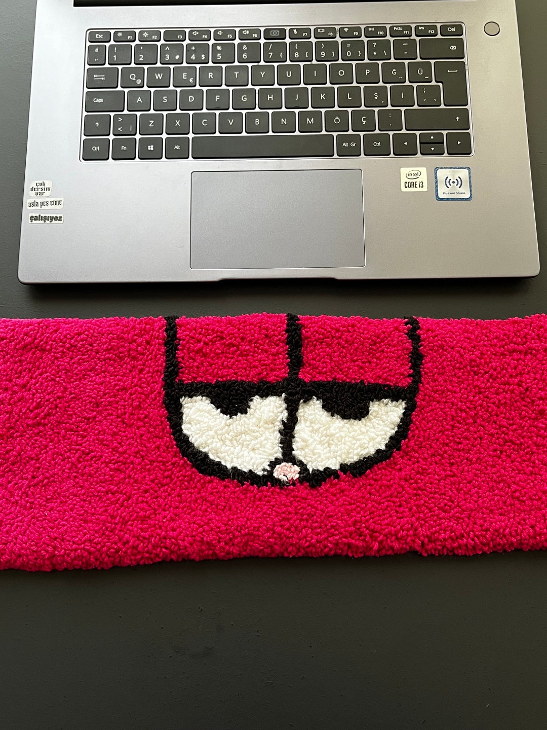 Keyboard-shaped Tassel Rug | Pink Wrist Rest | Acrylic Rug for Typing ...