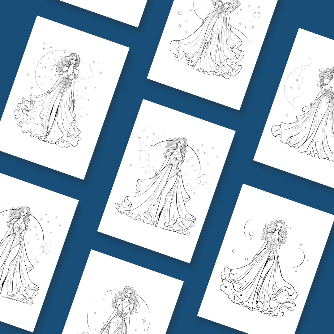 100 Night Dress Coloring Pages 100 Pages Coloring Pages for Kids and ...