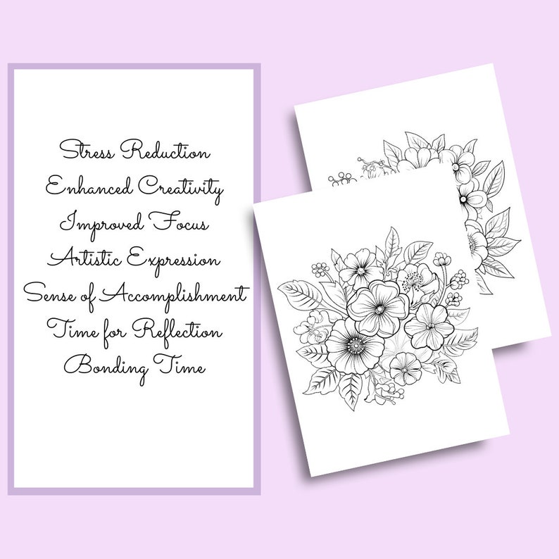 100 Flower Coloring Pages Printable Coloring Sheets for Kids and Adults ...