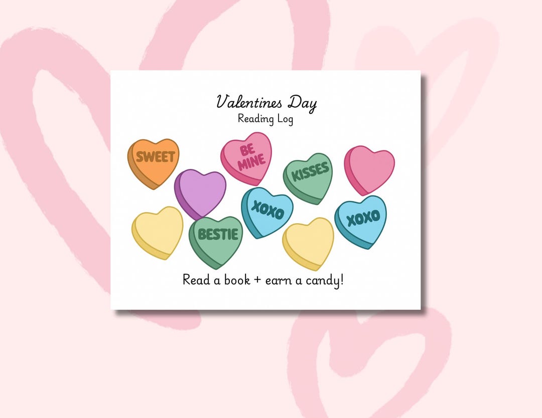 Sweetheart Reading Log, Homeschool Reading Chart, Valentines Day ...