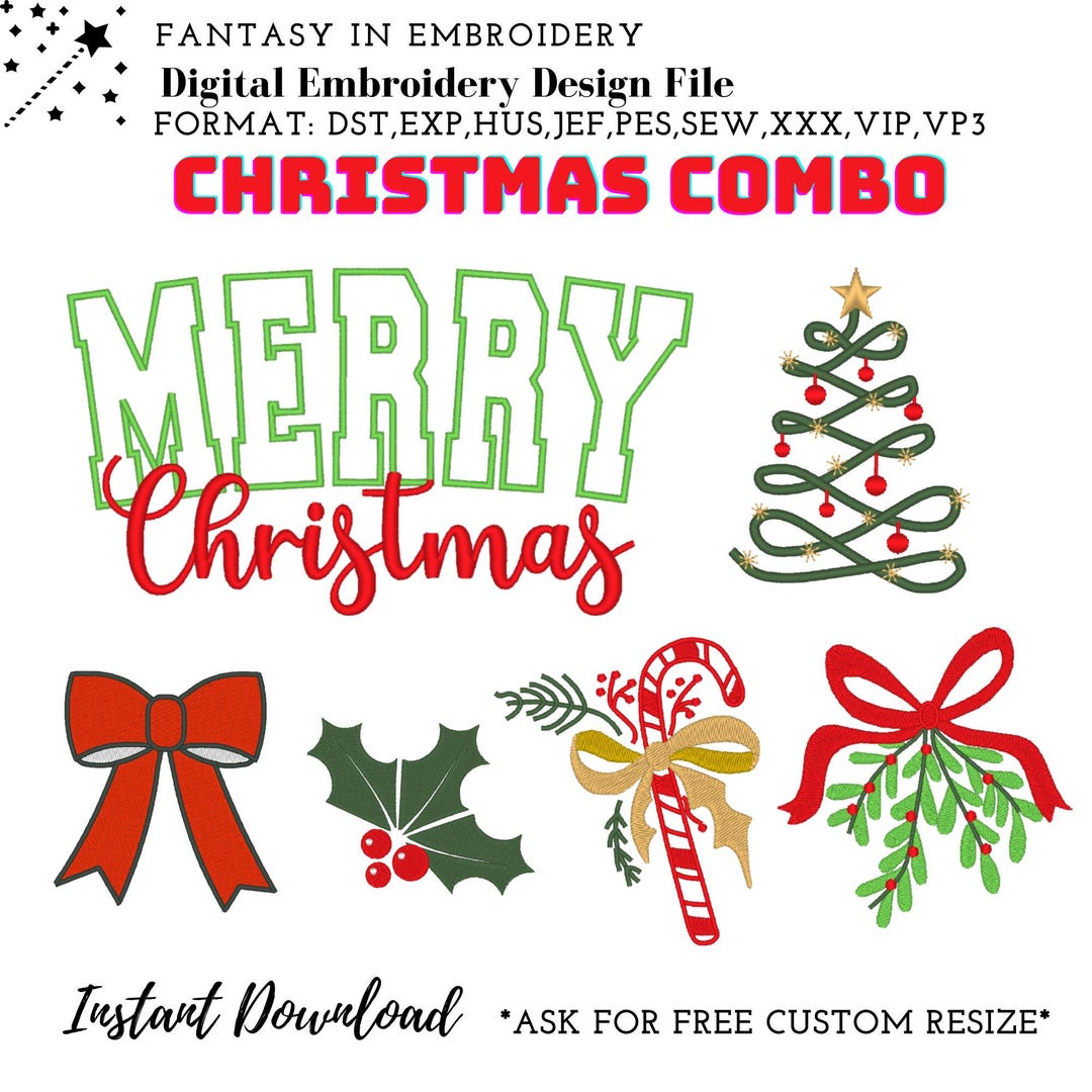 Christmas Machine Embroidery Designs - Festive Christmas Digital ...