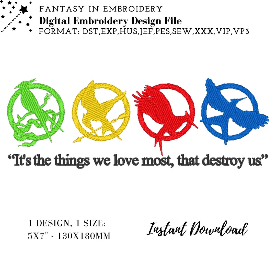 The Hunger Games merch, Mockingjay Evolution, Machine Embroidery Design ...