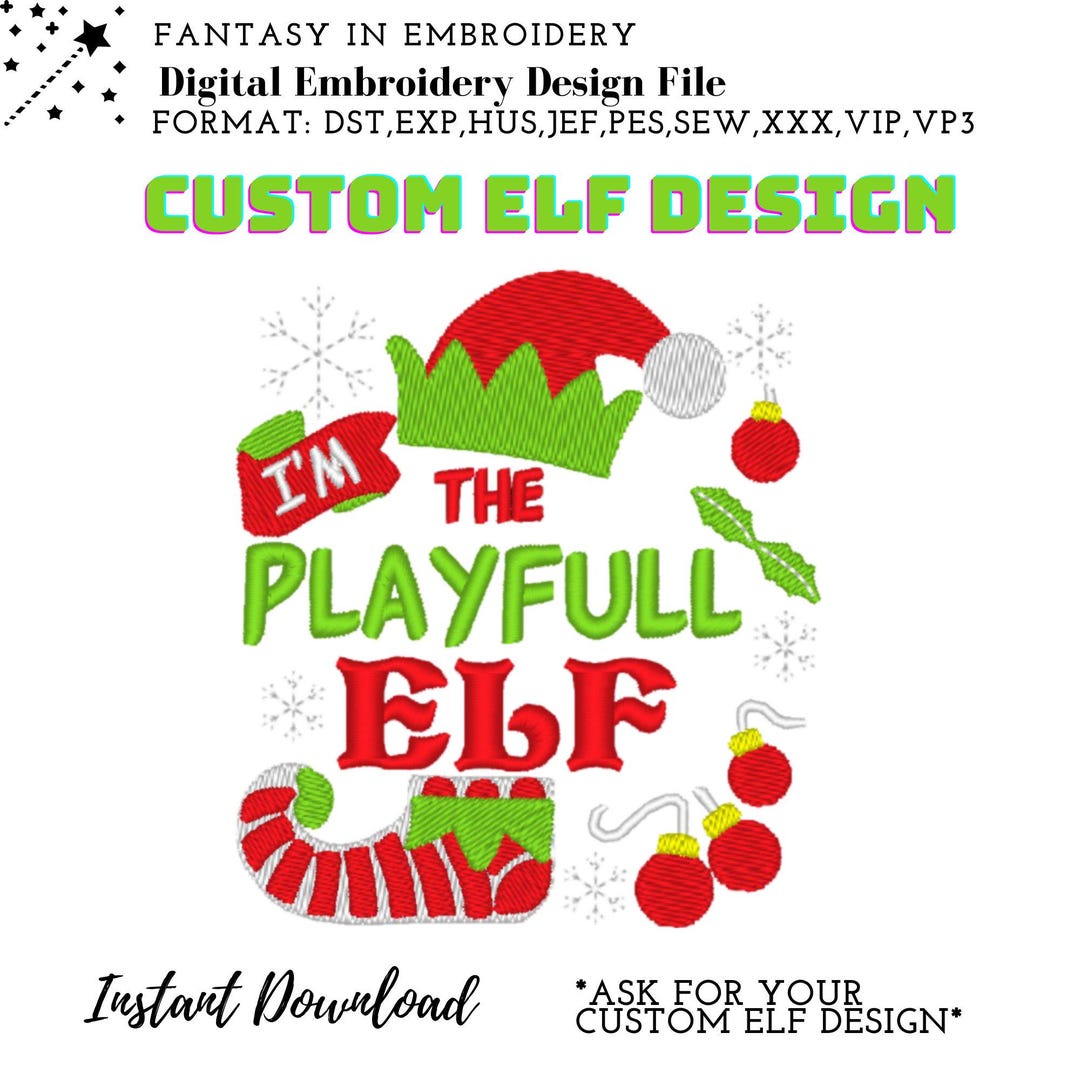 Family Christmas Custom Elf Embroidery Machine Design Shirts, Christmas ...
