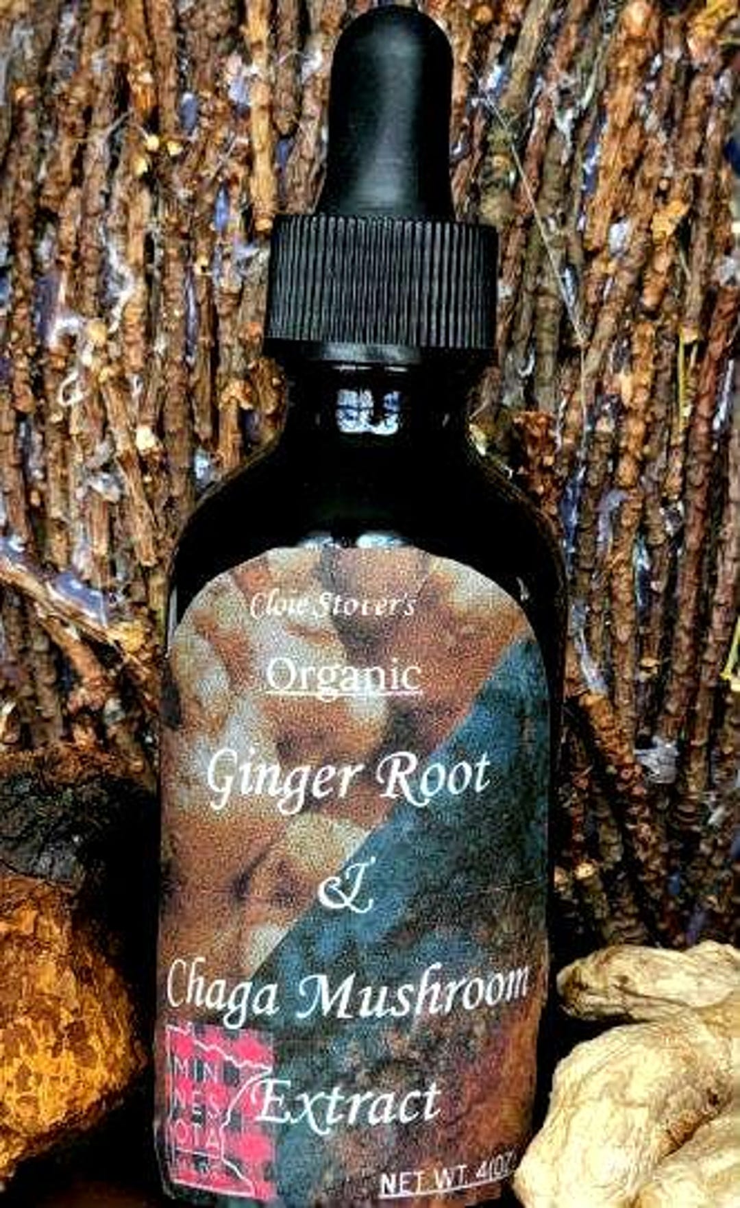 Organic Ginger Root and Chaga Mushroom Liquid Extract 4.11(oz) - Etsy