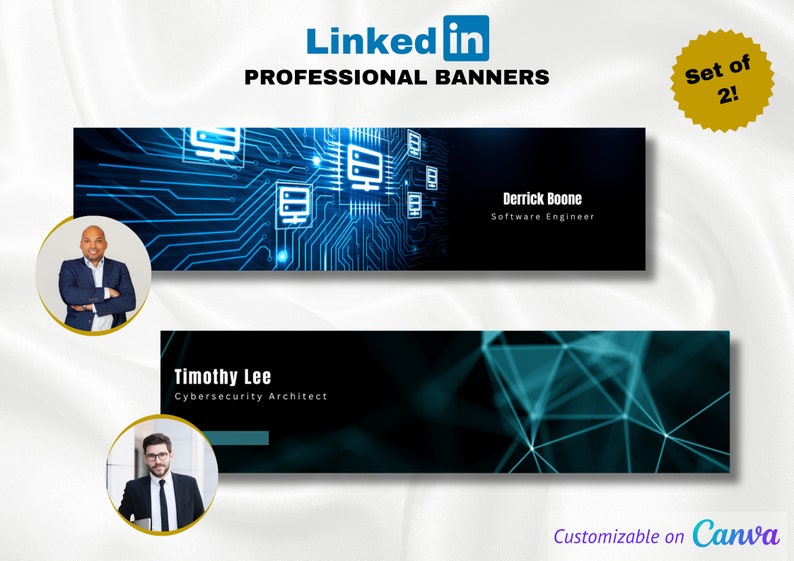 Set of 2 - IT Professional Linkedin Banner - Etsy