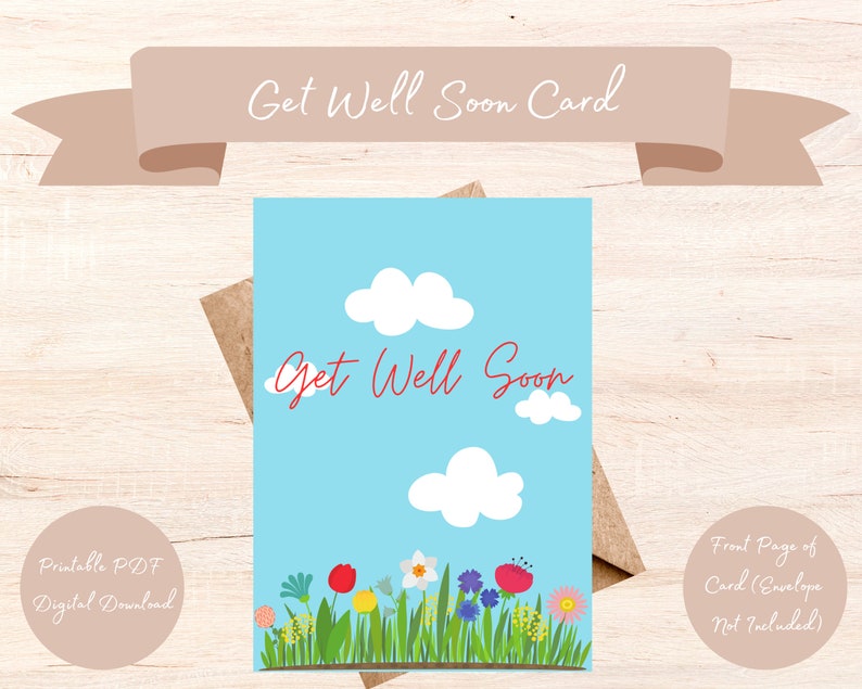 Printable Get Well Soon Card - Etsy