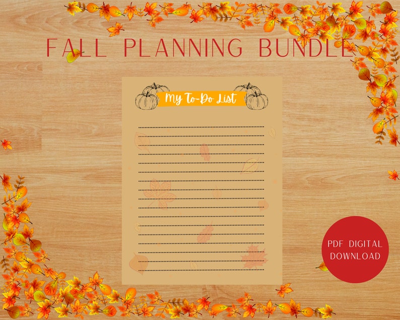 Fall Planning Printable Bundle - Etsy