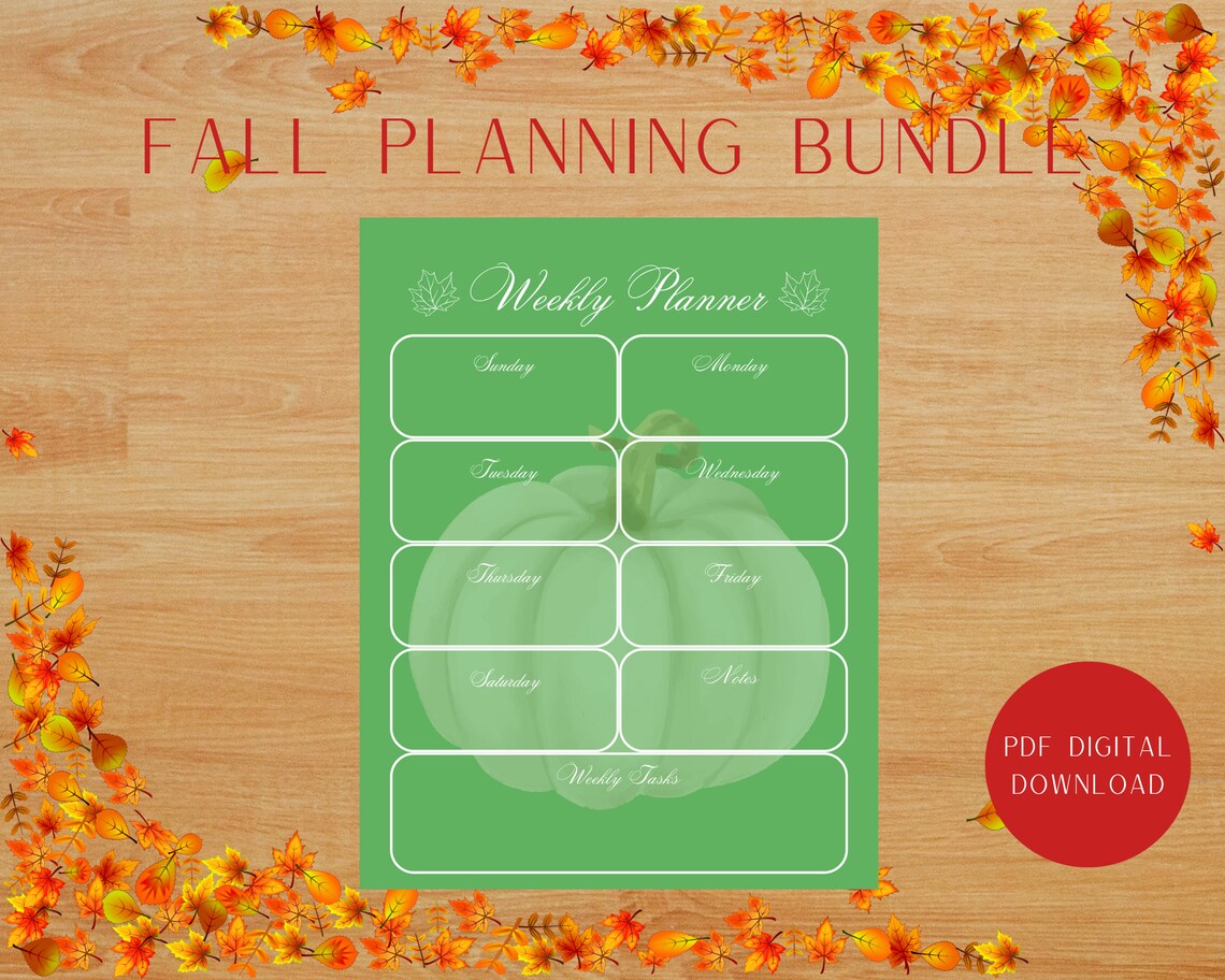 Fall Planning Printable Bundle - Etsy