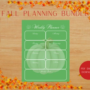 Fall Planning Printable Bundle - Etsy