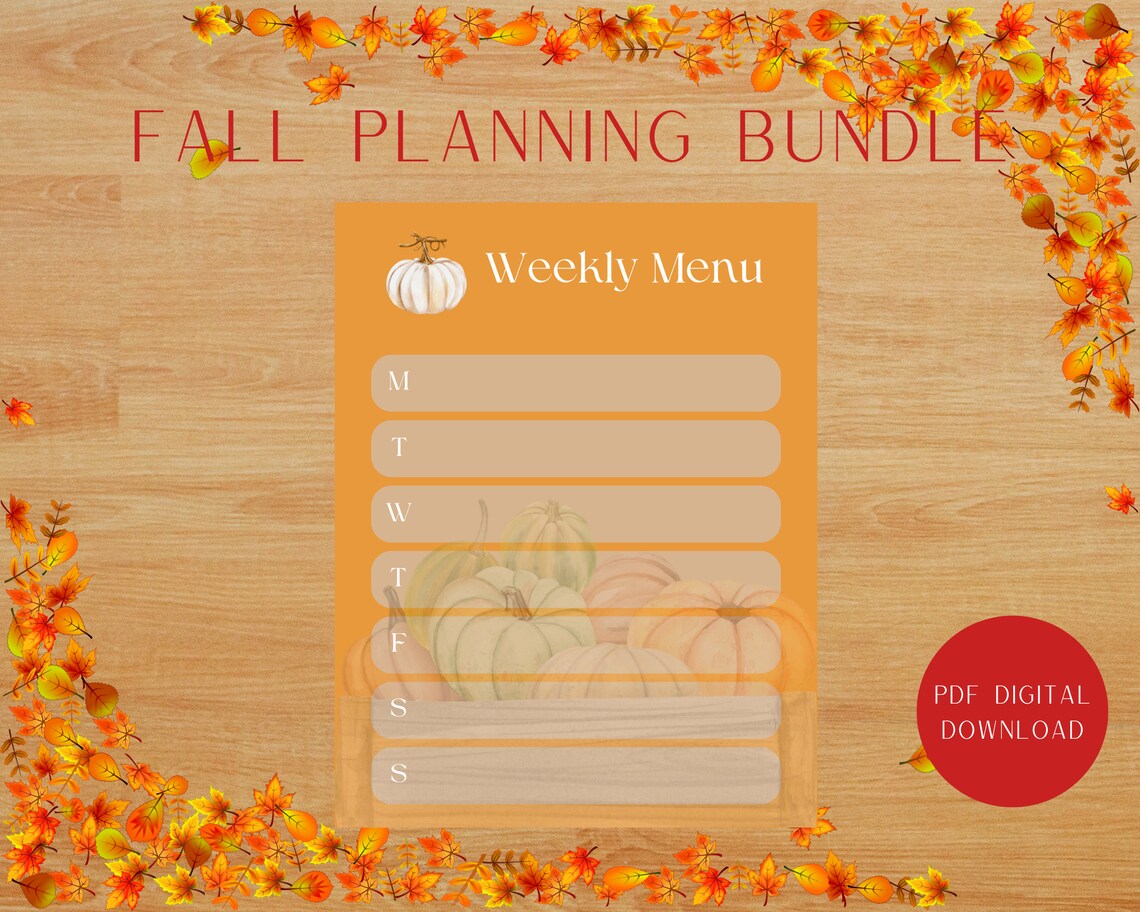 Fall Planning Printable Bundle - Etsy