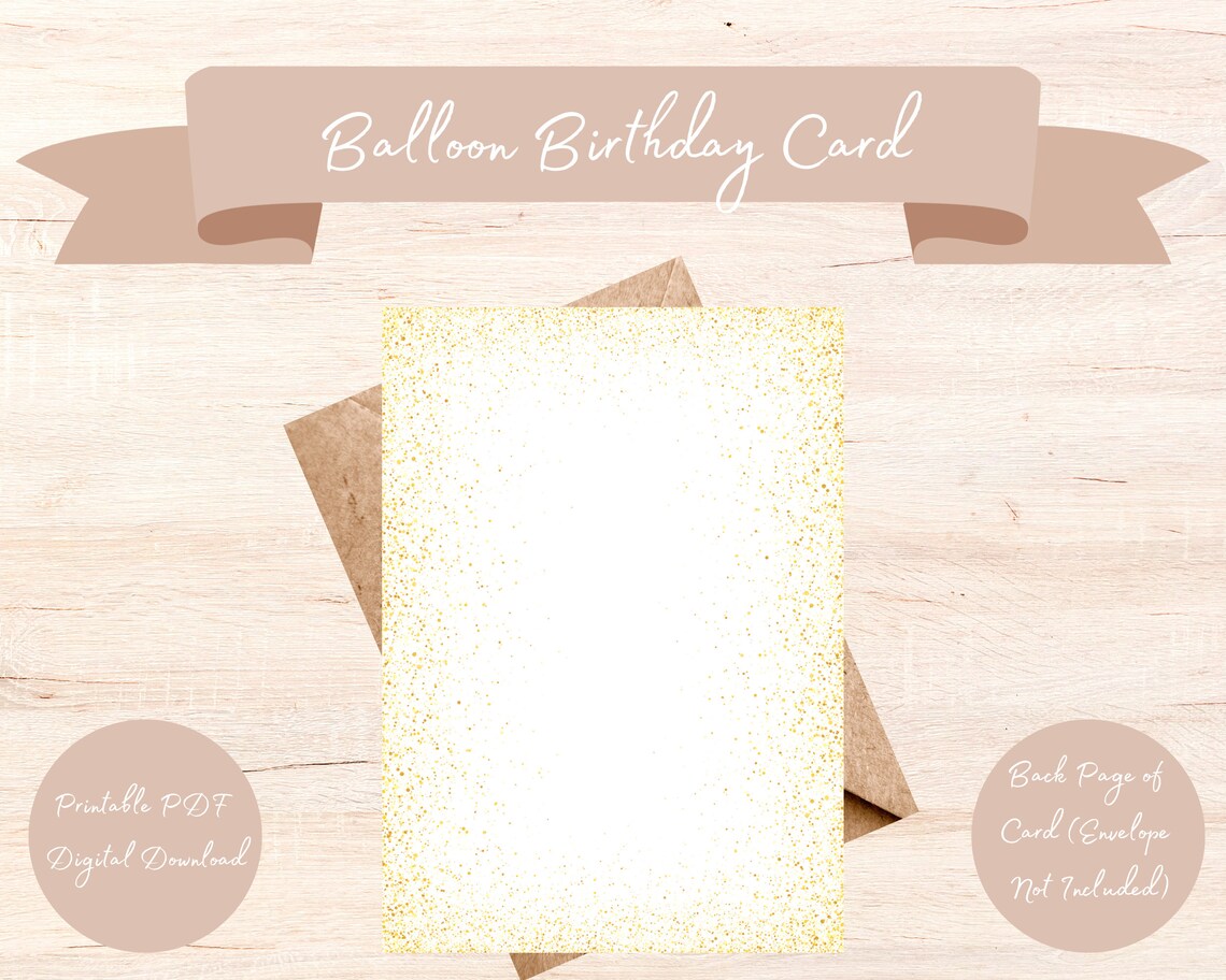 Birthday Balloon Card - Etsy