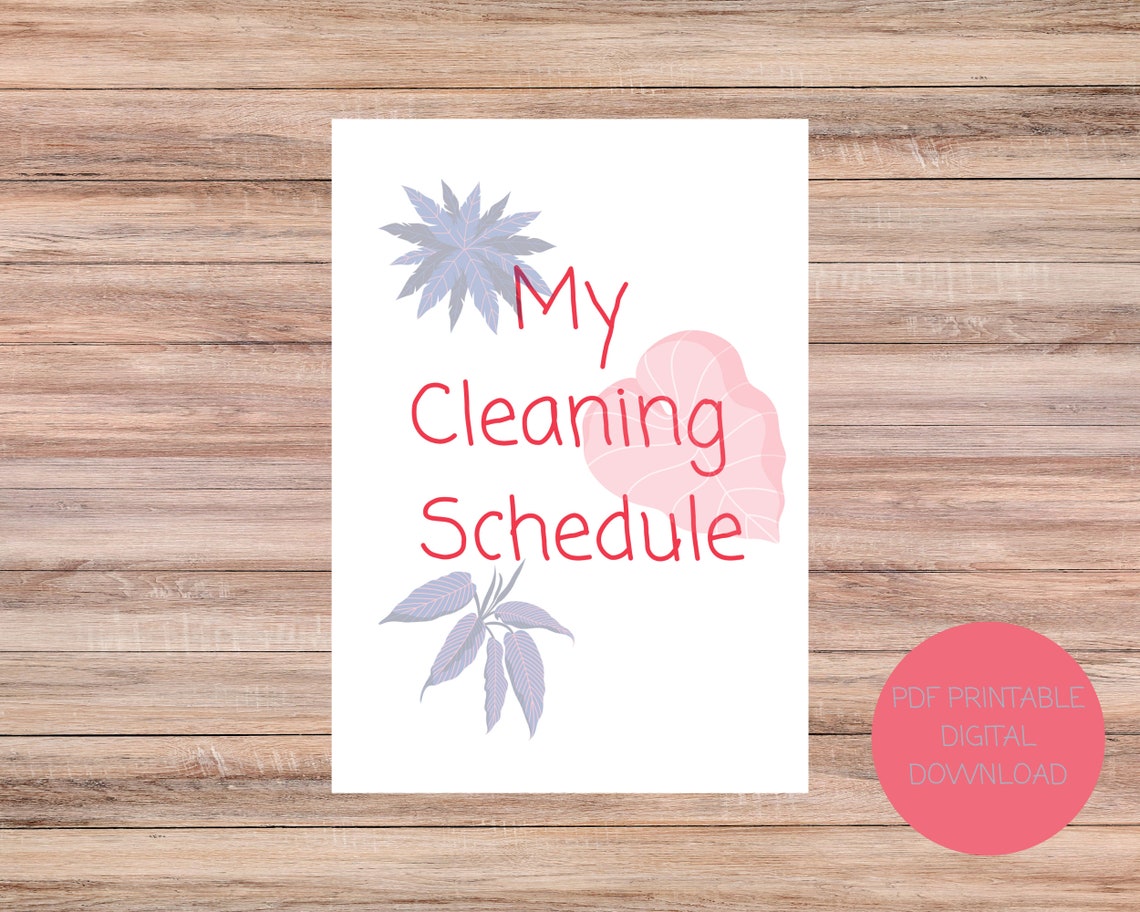 Printable PDF Cleaning Schedule Template - Etsy