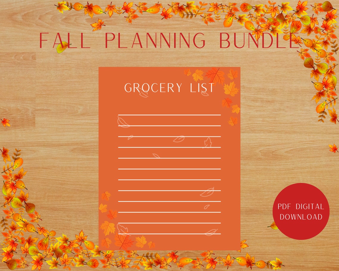 Fall Planning Printable Bundle - Etsy