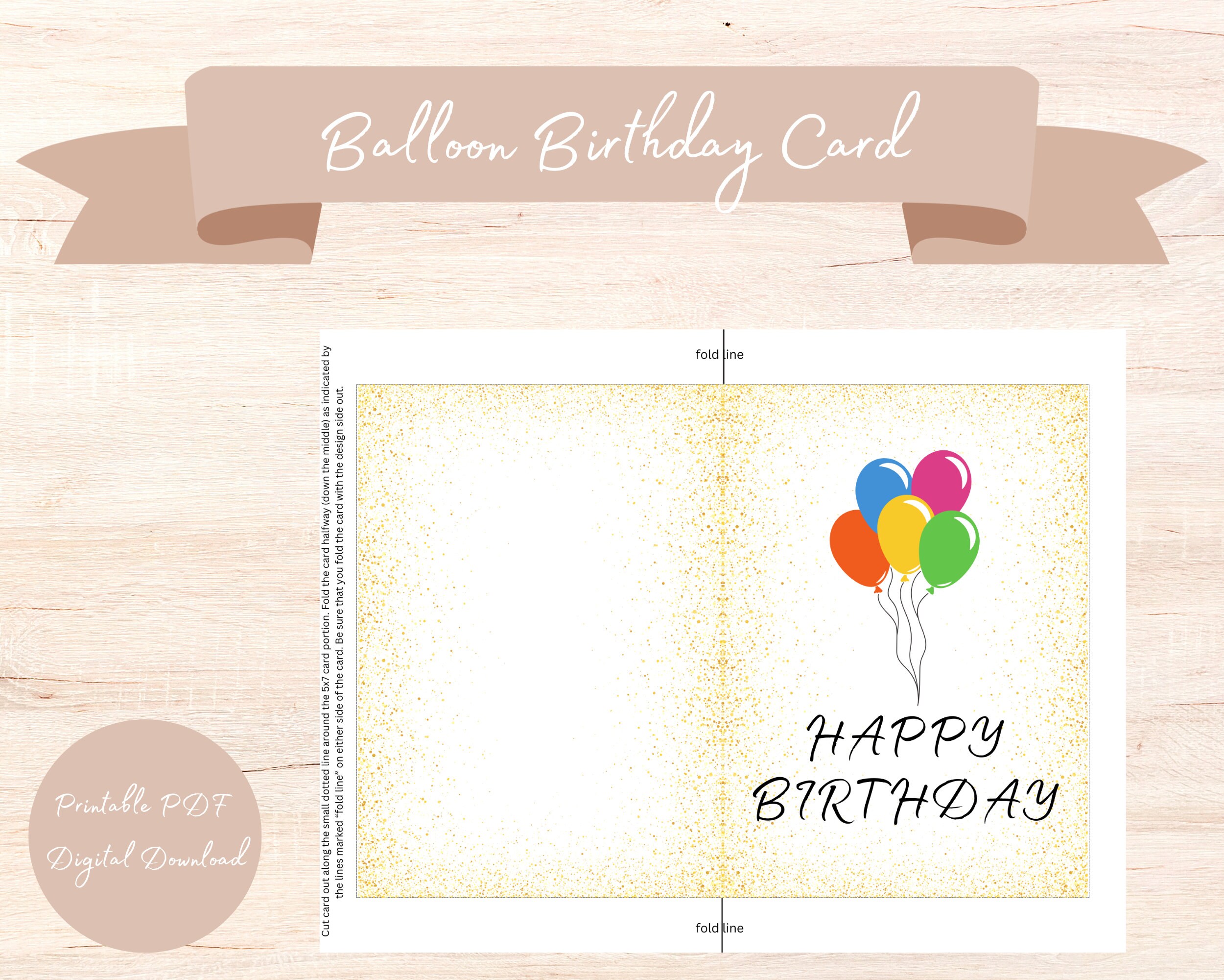 Birthday Balloon Card - Etsy
