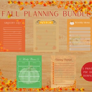 Fall Planning Printable Bundle - Etsy