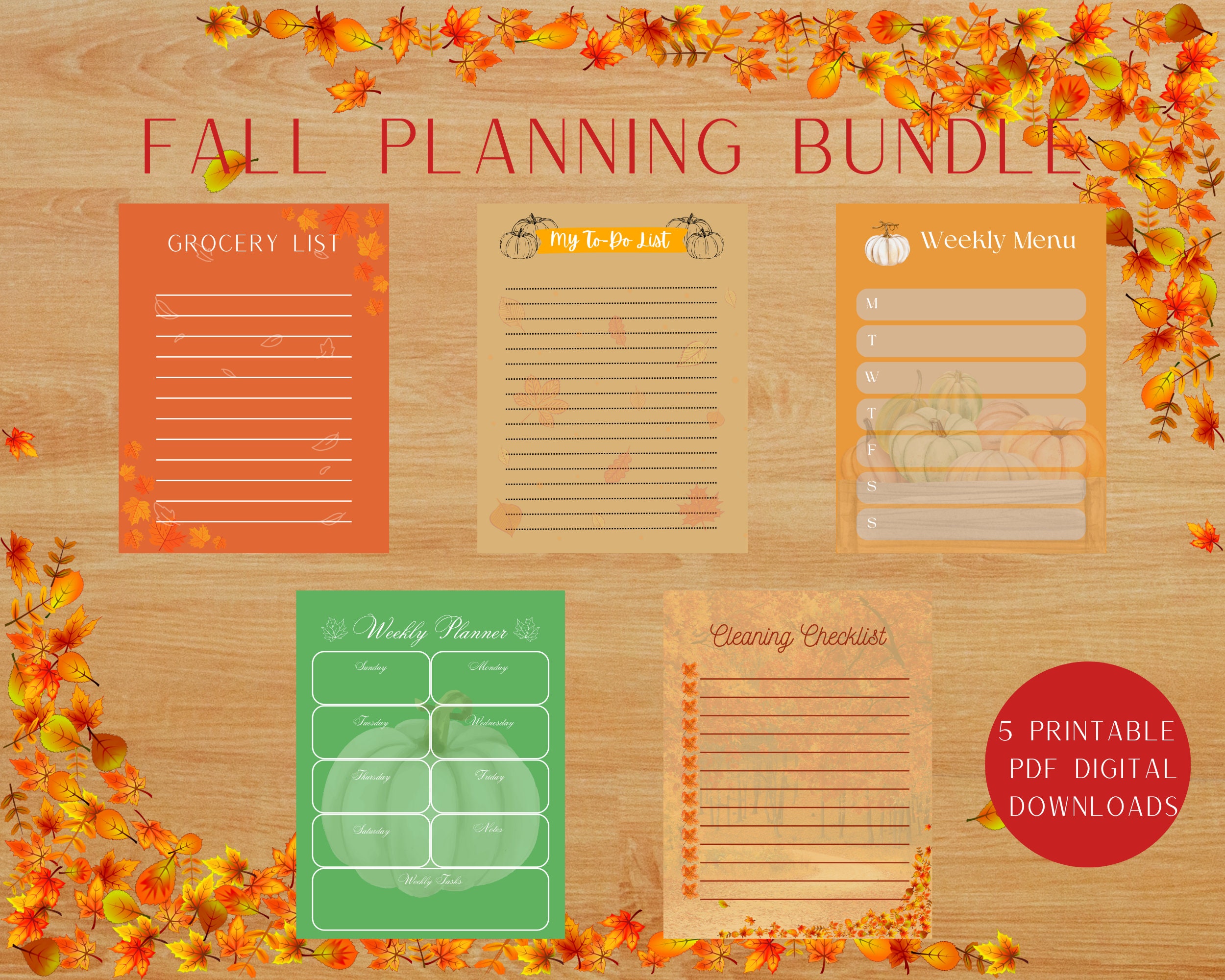 Fall Planning Printable Bundle - Etsy