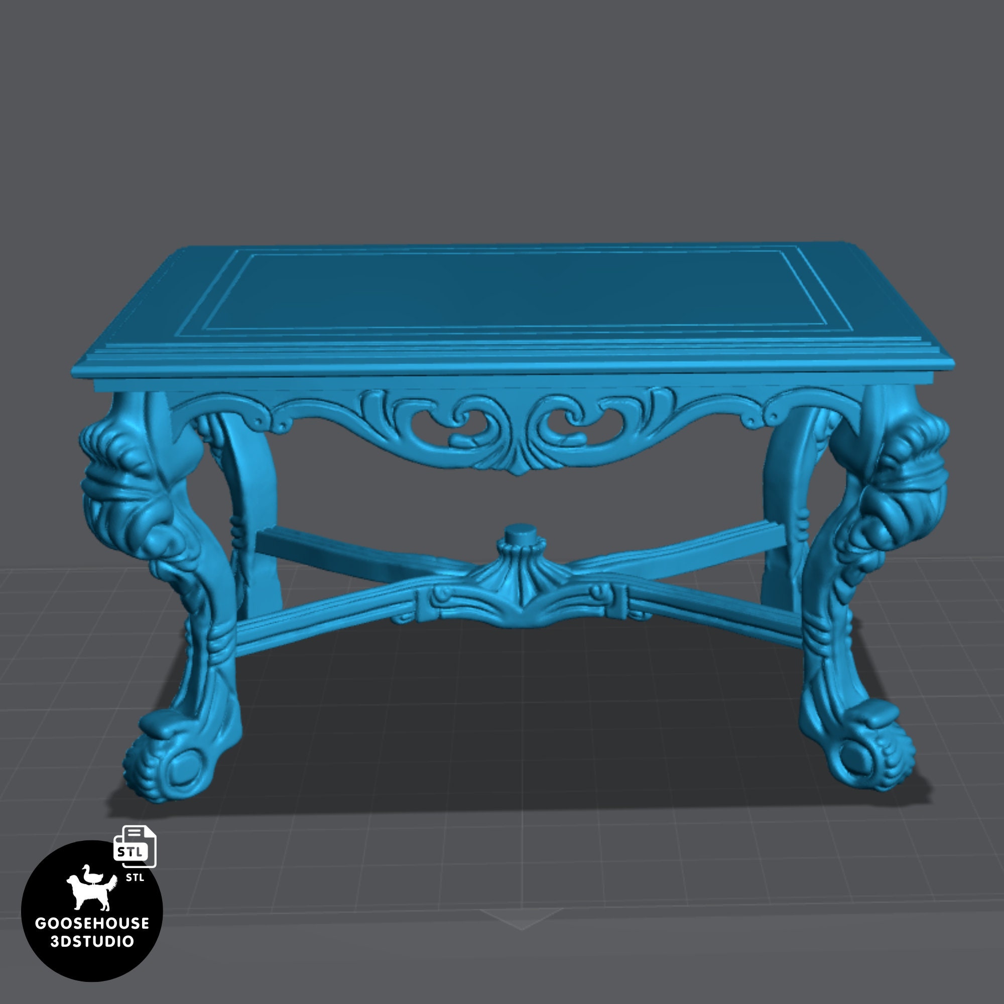 Antique French Table 1:12 Dollhouse Miniature 3D Print STL File 3D ...